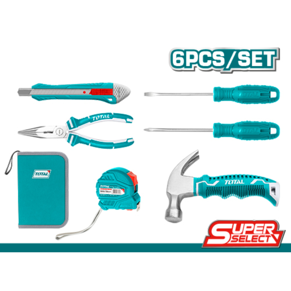 TOTAL Hand Tool Set in Case, 6 Pieces | Price | GardenMax